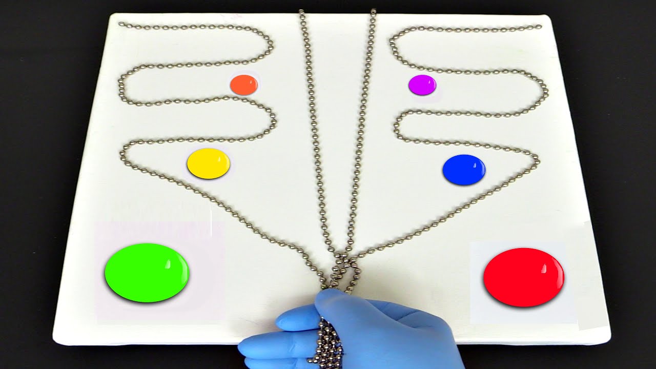 Fluid Art! String Pulling CHAINS | Acrylic Pouring For Beginners ...