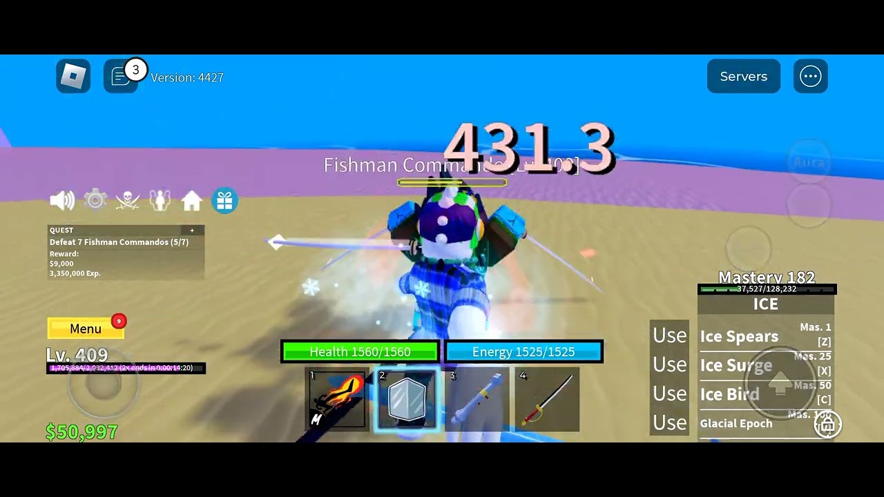 blox fruits defeating fishman commando - YouTube