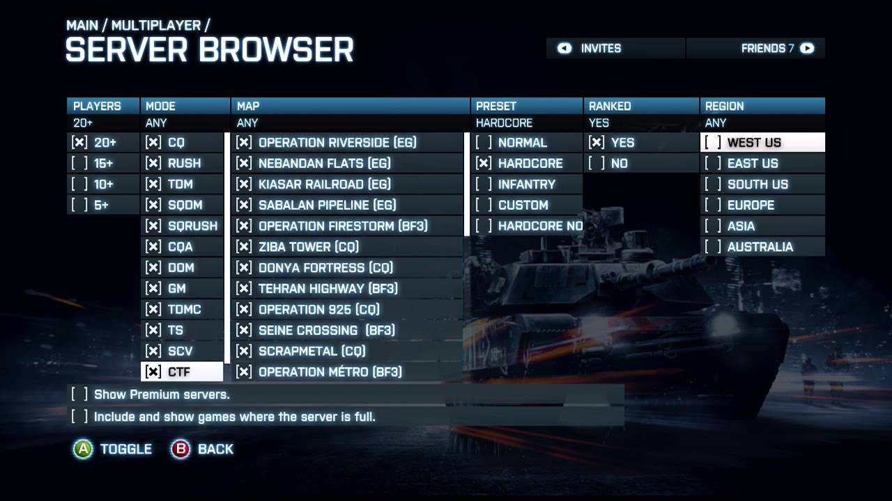 Understanding the BF3 Server Menu - YouTube