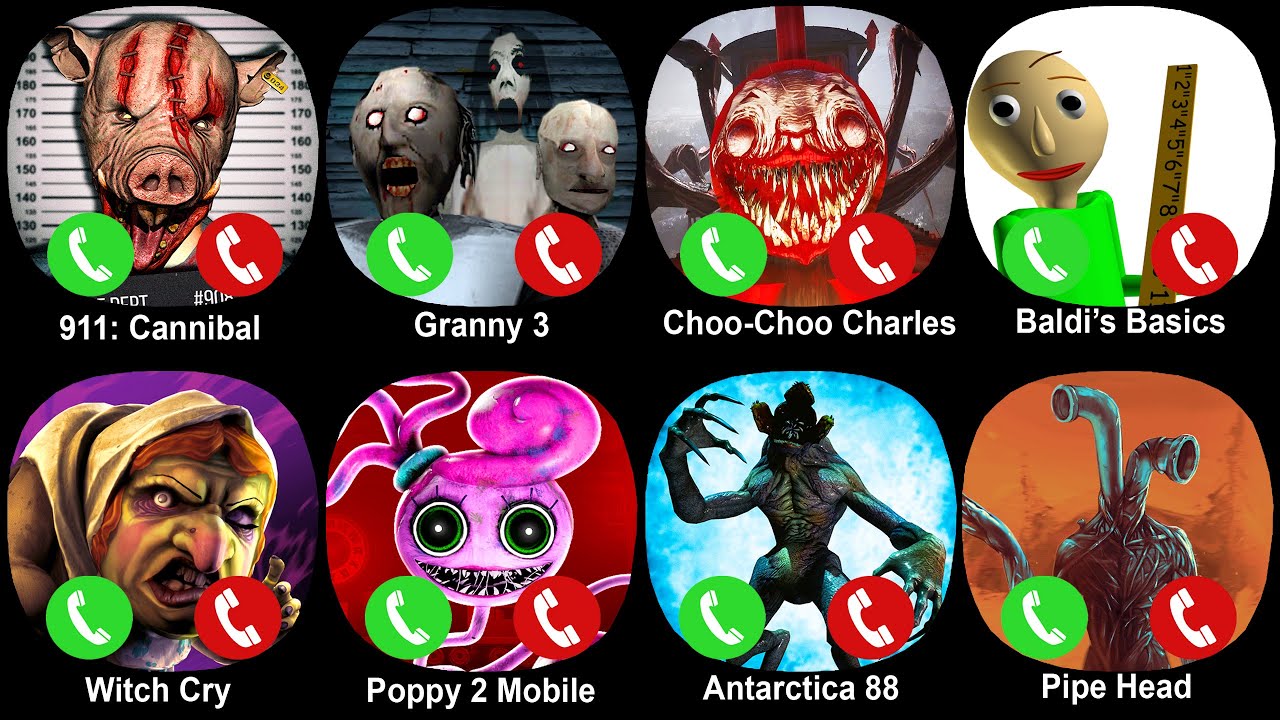 911: Cannibal, Granny 3, Choo-Choo Charles, Baldi's Basics Classic ...