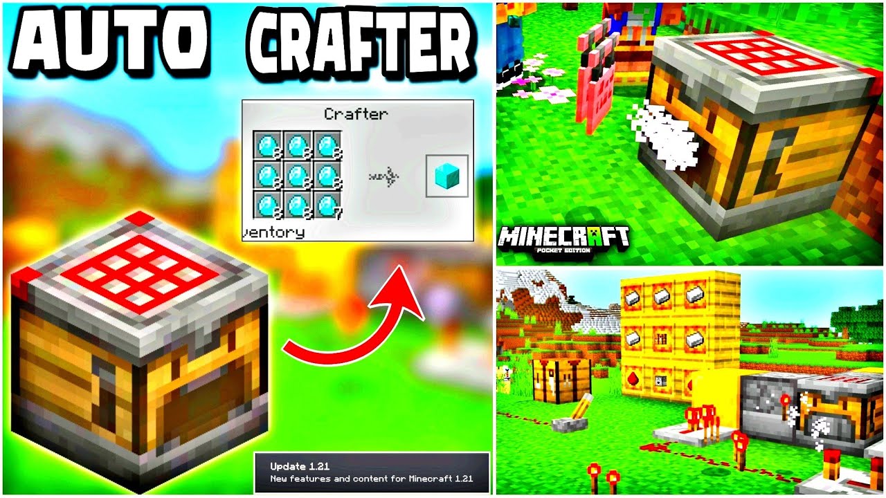 How To Use Auto Crafter In Minecraft Pocket Edition 1.21 | Minecraft 1. ...