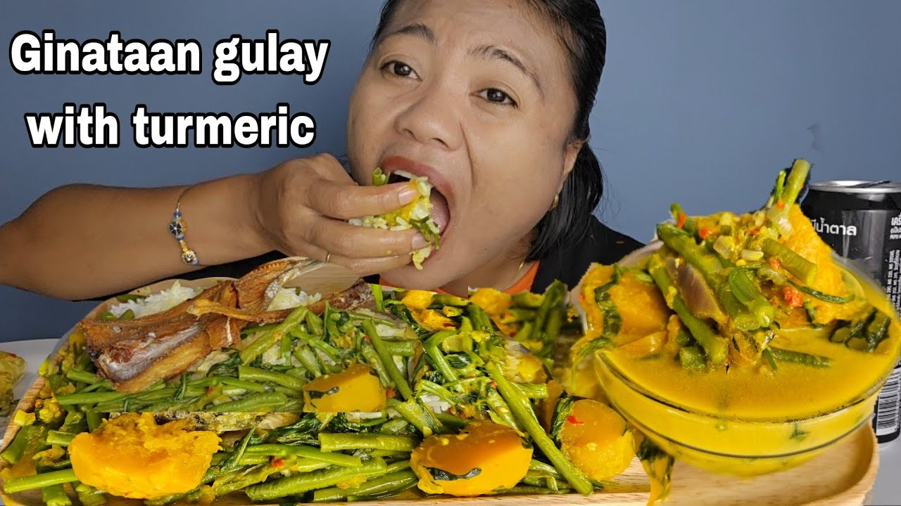 Ginataan gulay with daing mukbang - YouTube