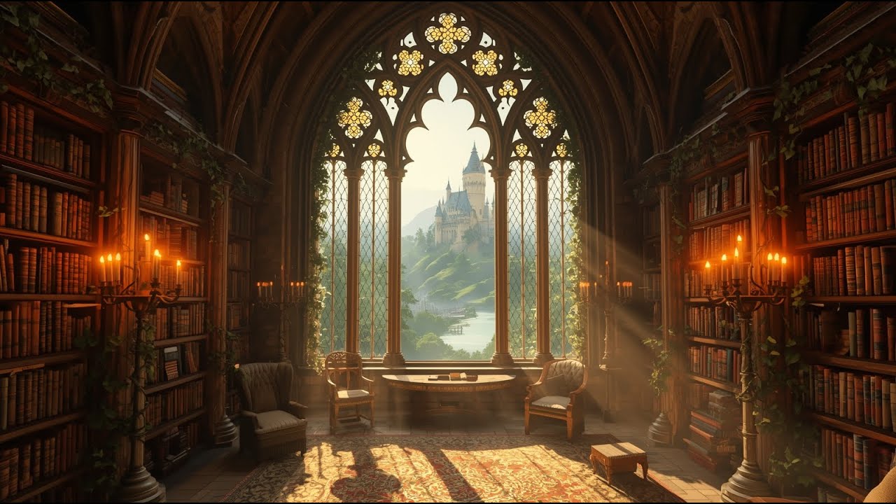 "Cozy Gothic Library Ambience | Lofi Chill Beats for Study, Relaxation ...