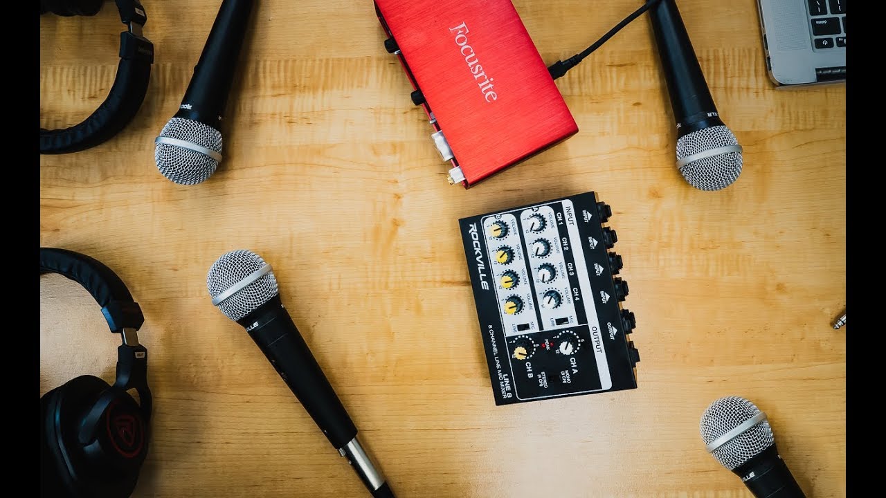 (DEMO) The Rockville Line8 Battery Powered 8 channel Line/Mic Mixer w ...