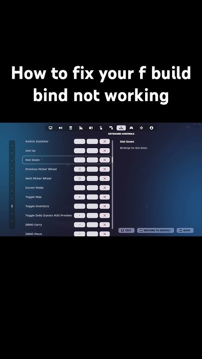 How to fix the F build bind #fortnite - YouTube