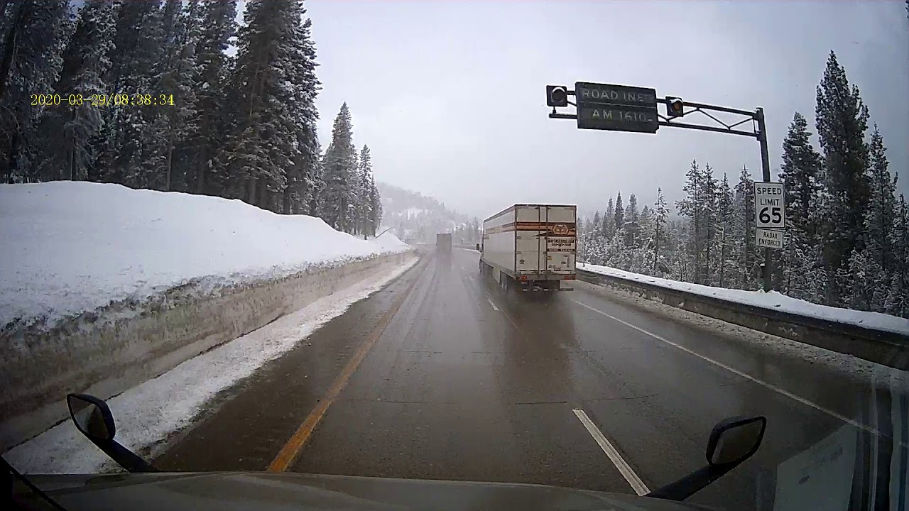 Donner Pass I-80 California Scenic Snowy Ride Along - YouTube