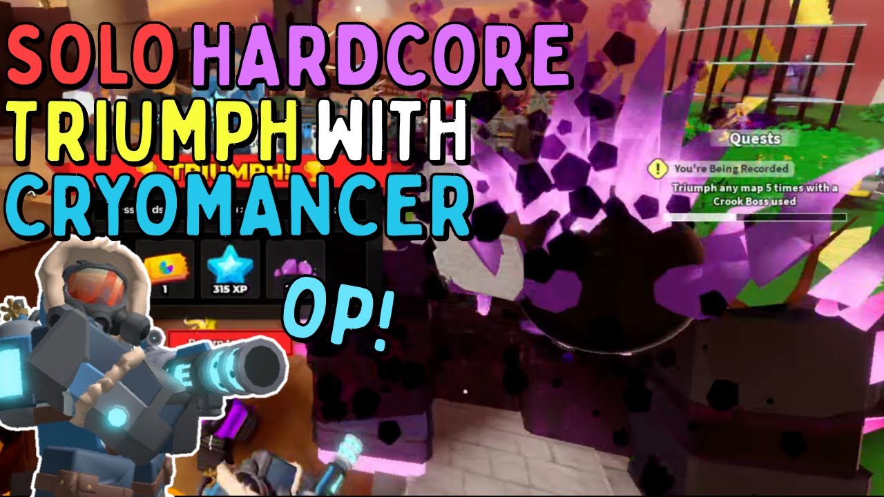 SOLO HARDCORE TRIUMPH WITH CRYOMANCER (FULL STRATEGY) | Tower Defense ...