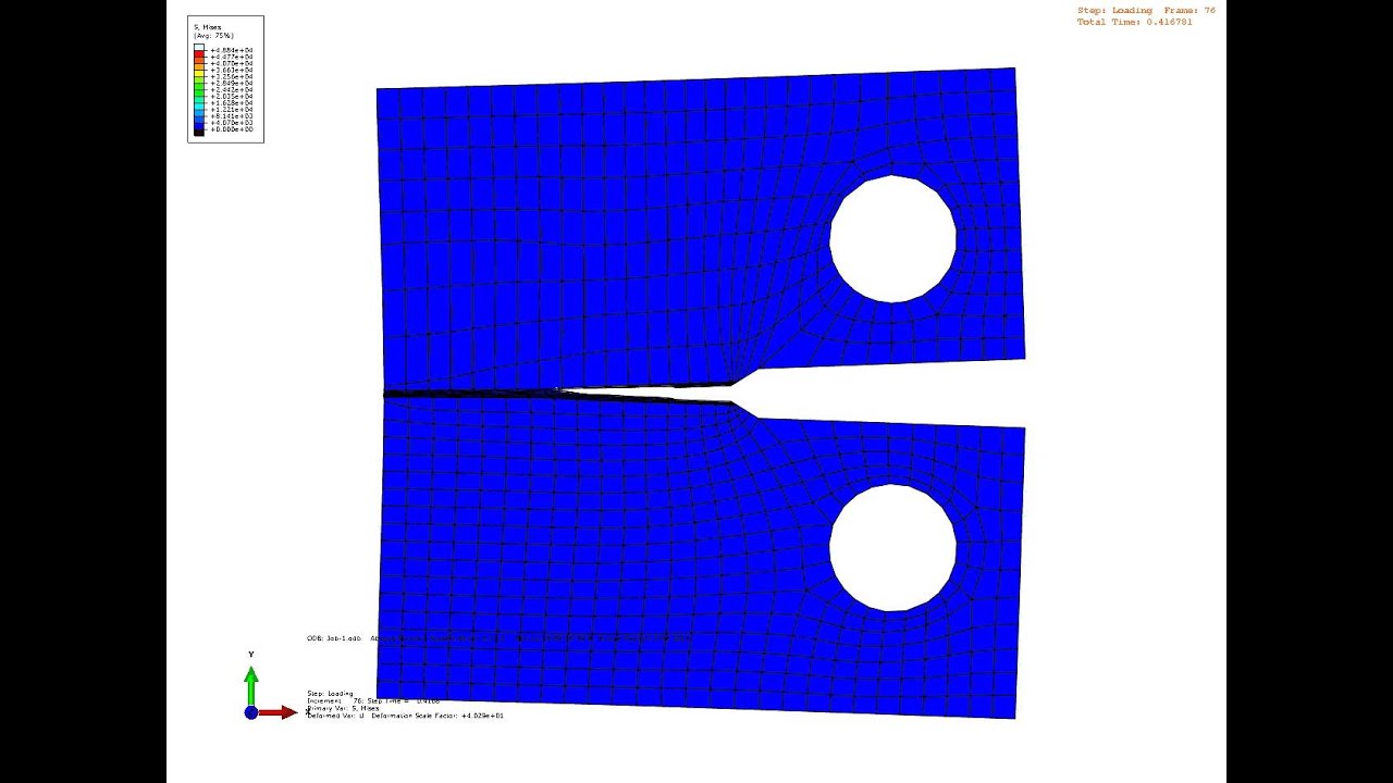 Crack propagation: CT specimen - YouTube