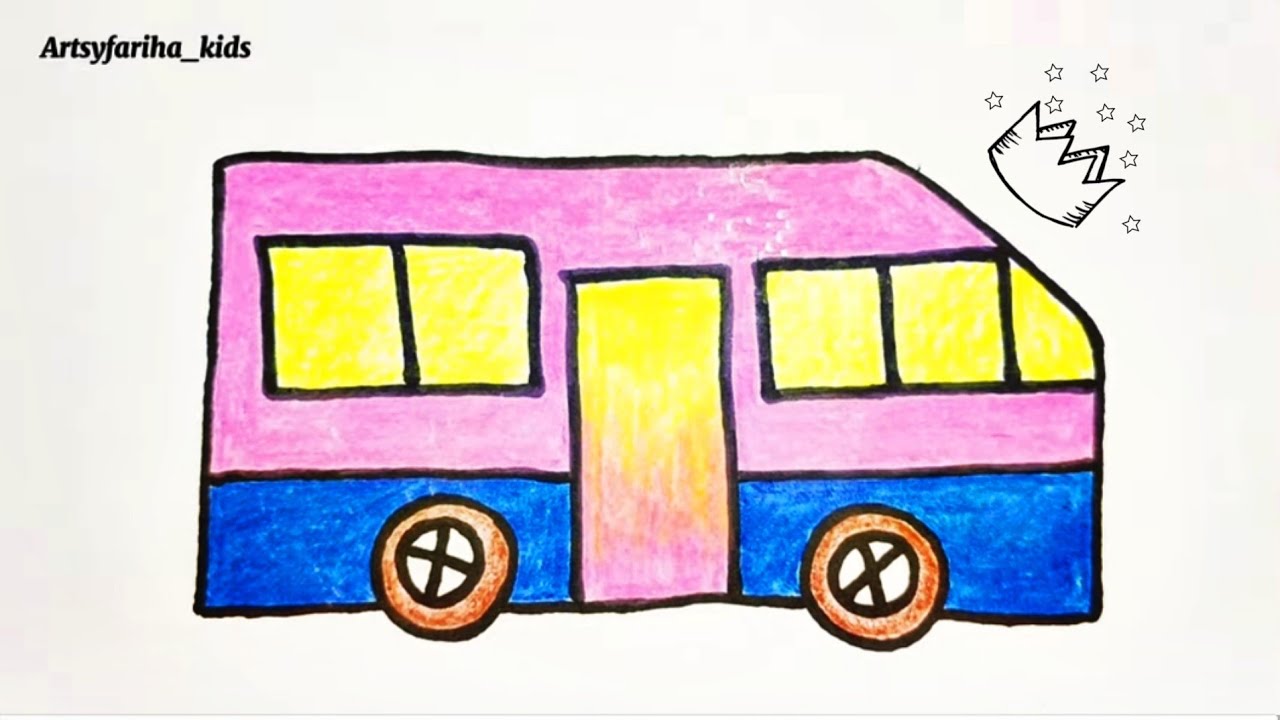 How to draw a bus / Easy drawing for kids | Artsyfariha - YouTube