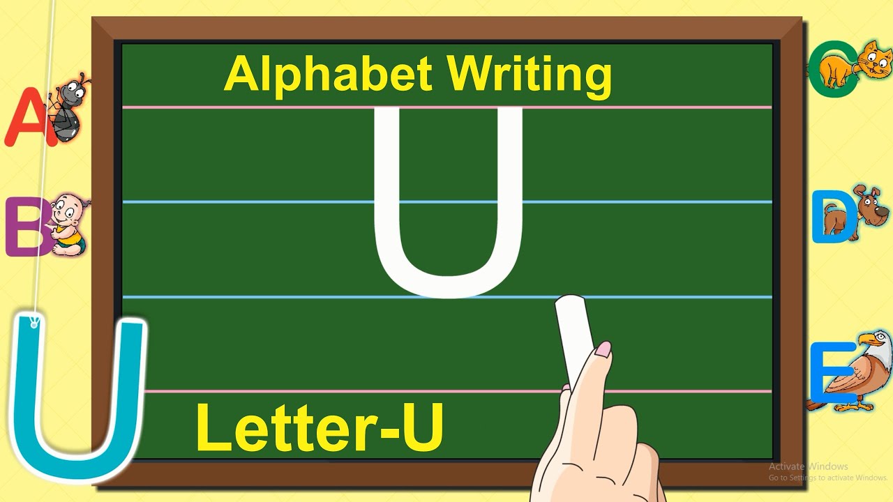 English Capital Letter Writing | Letter - U | Writing Capital ABC for ...