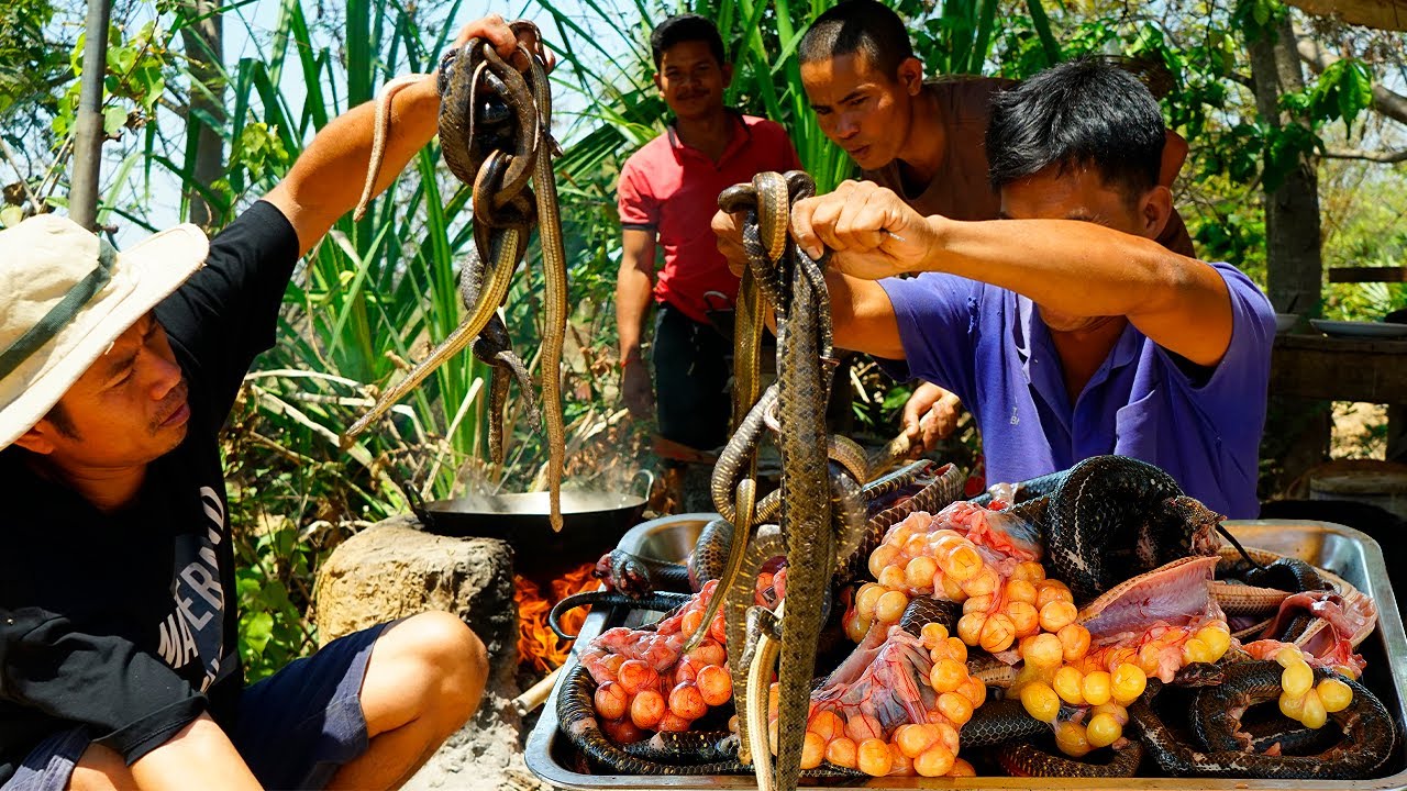 Cooking And Eating Water Snake Recipe | Cooking Snake Eating So ...