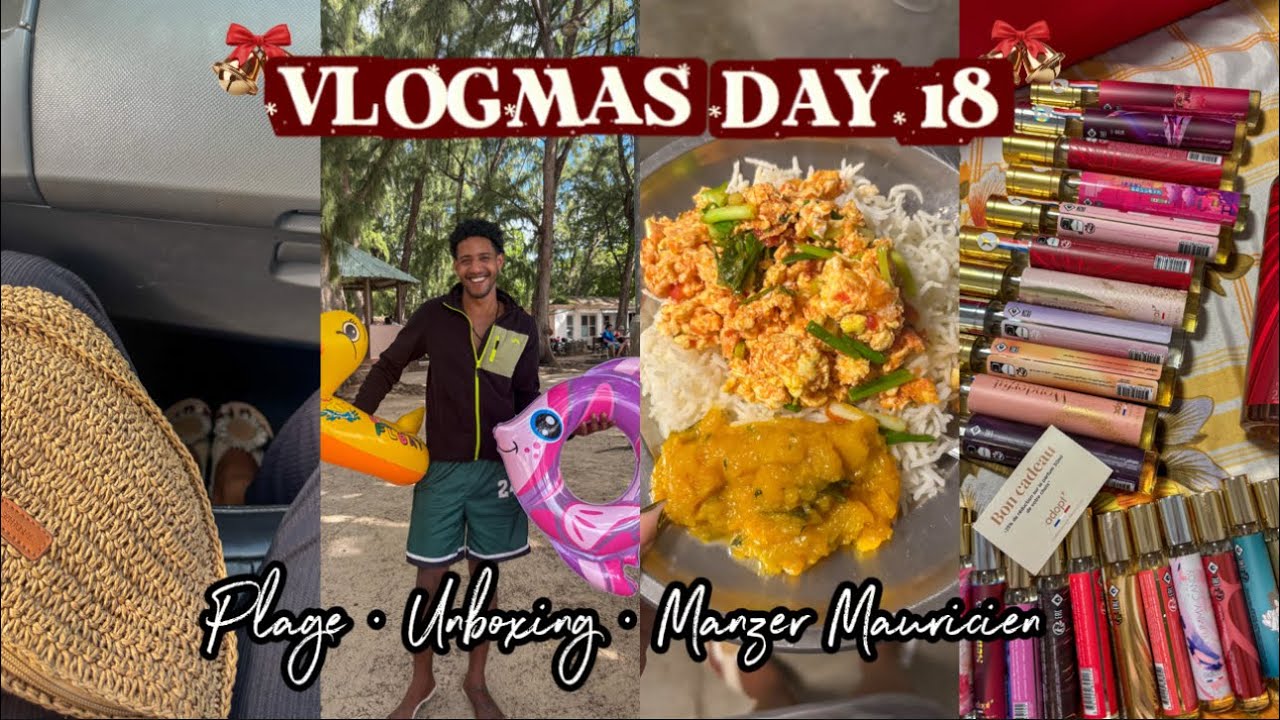 VLOGMAS 18 🎁| Plage, Unboxing & Manzer Mauricien. - YouTube