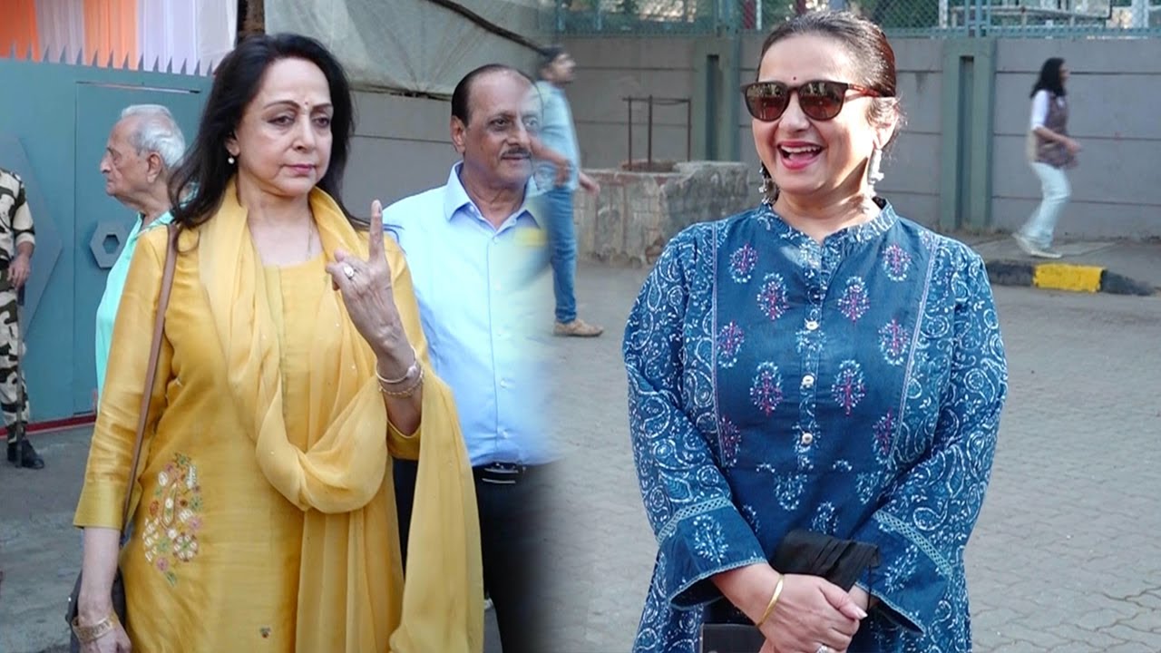 Hema Malini & Divya Dutta Cast Their Vote In BMC Election - YouTube