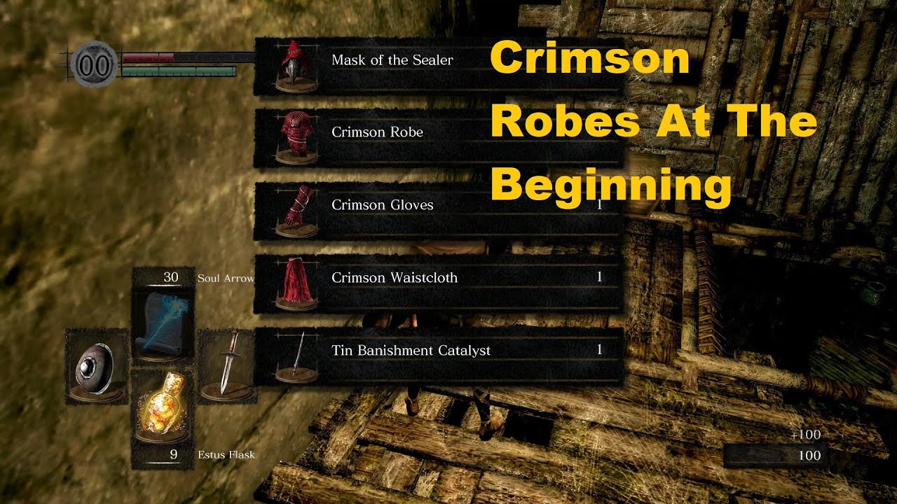 Dark Souls Crimson Robes for Sorcerer at the Beginning - YouTube