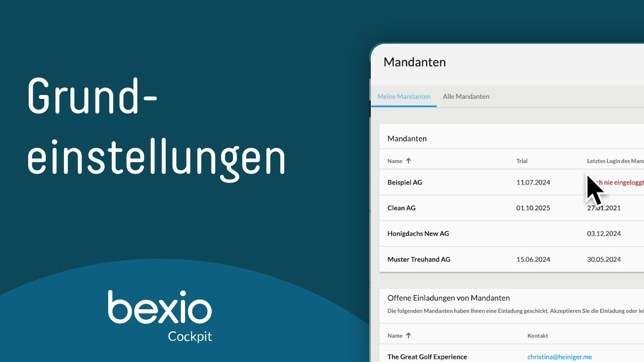 Grundeinstellungen / bexio Cockpit - YouTube