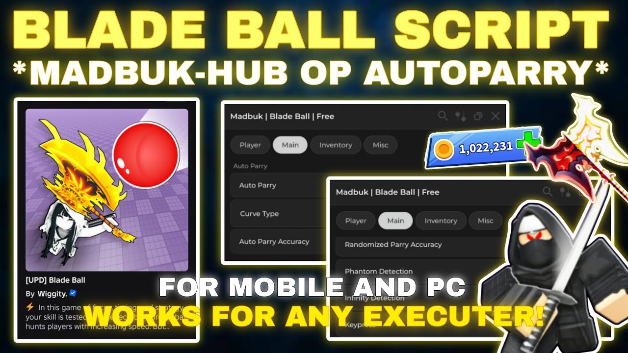 ⭕Blade Ball Script Pastebin **MADBUK-HUB** AUTOPARRY | DETECT SKILLS ...