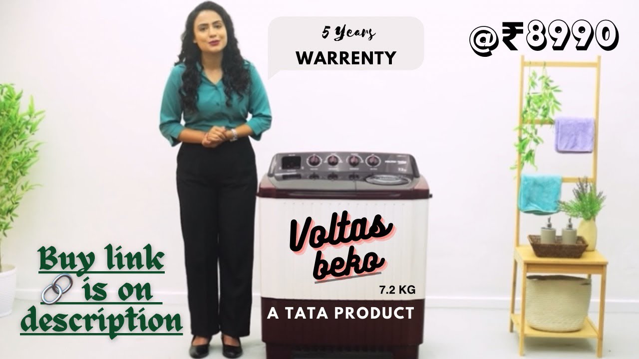 🌟💫 voltas Beko | Tata Product 7.2 Kg | Semi-Automatic Top Load Washing ...