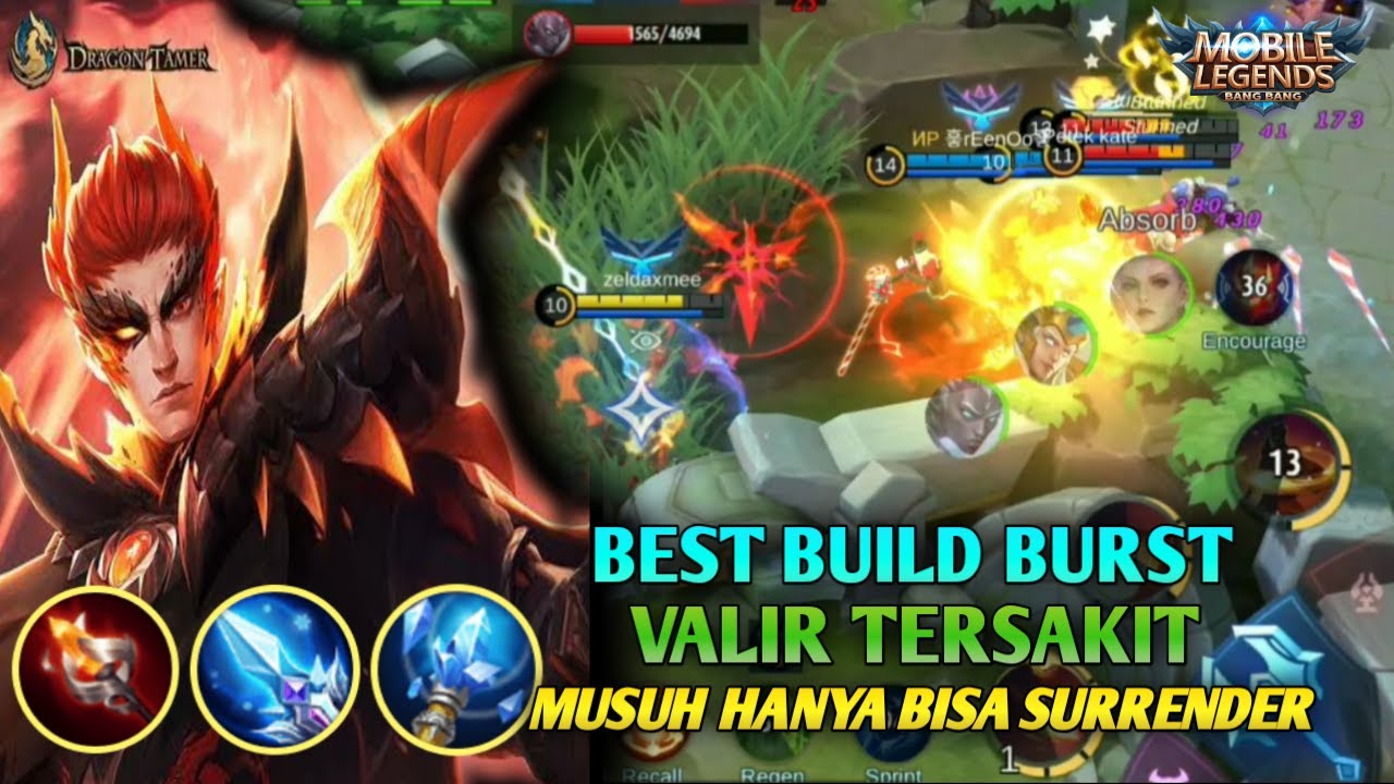 Best Build Burst Valir Damage Hybrid Tersakit - Mobile Legends - YouTube