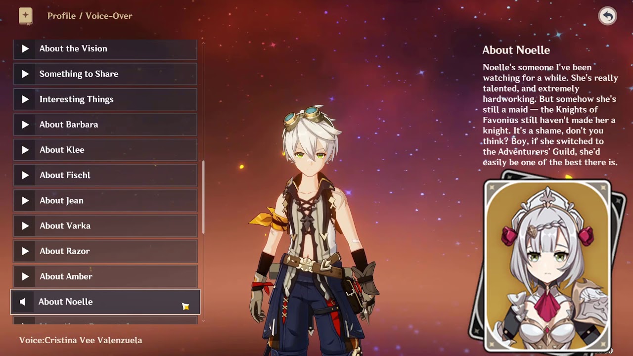 Bennett talking about Noelle | Genshin Impact - YouTube