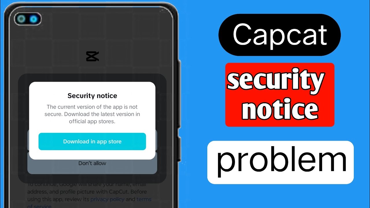 Capcut Security Notice Problem Fixed 200% | How to fix capcut security Notice Problem - YouTube