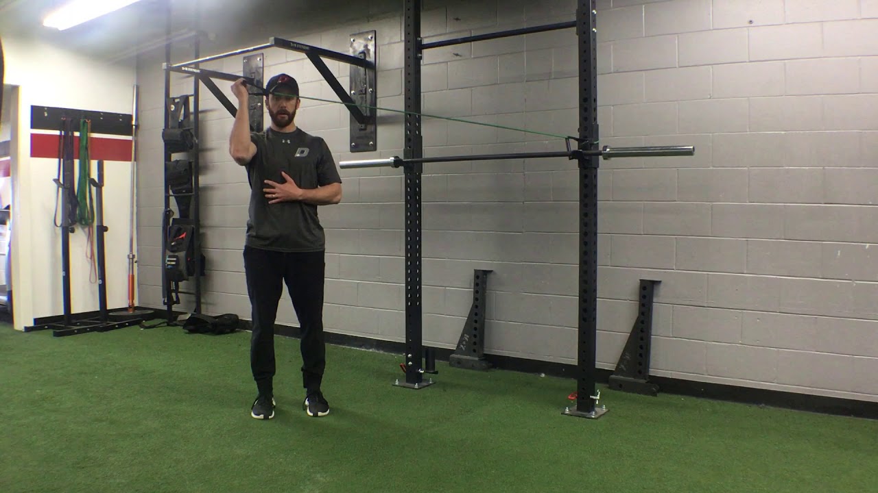 Standing Banded Shoulder External Rotation Arc Press - YouTube