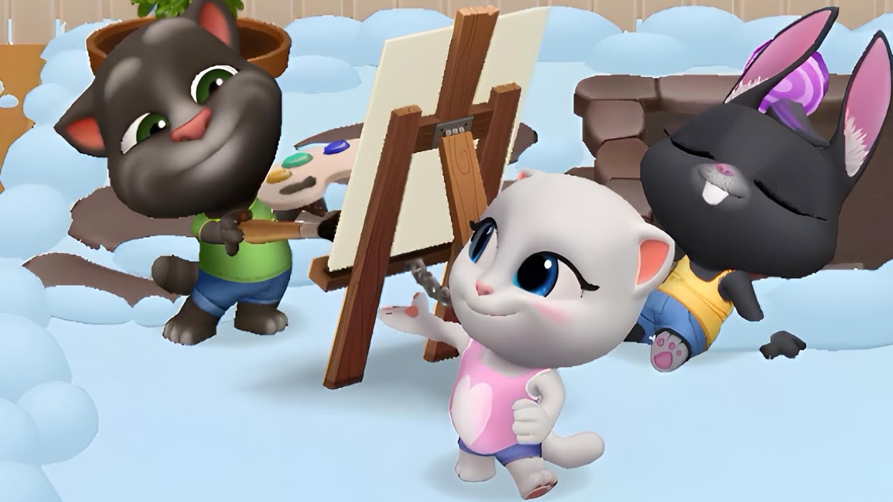 🎯🐶TALKING TOM FRIENDS😅☃️ WINTER WITH CHRISTMAS🤶🎄TOM AND TALKING FRIENDS ...