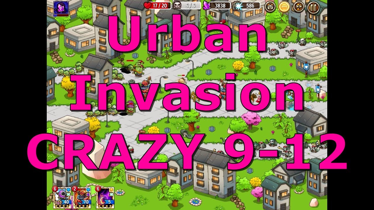 Crazy Defense Heroes #85 – URBAN INVASION, CRAZY map 9-12 - YouTube
