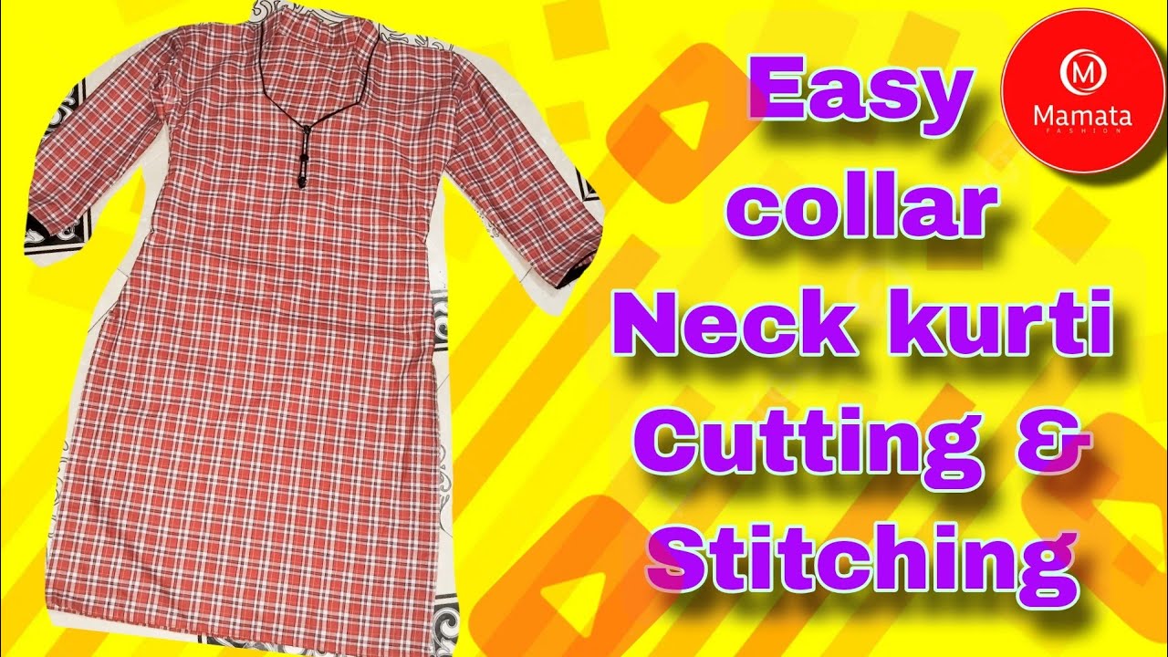 How To Cutting And Stitching Half Collar Neck Design / Easy Method ...