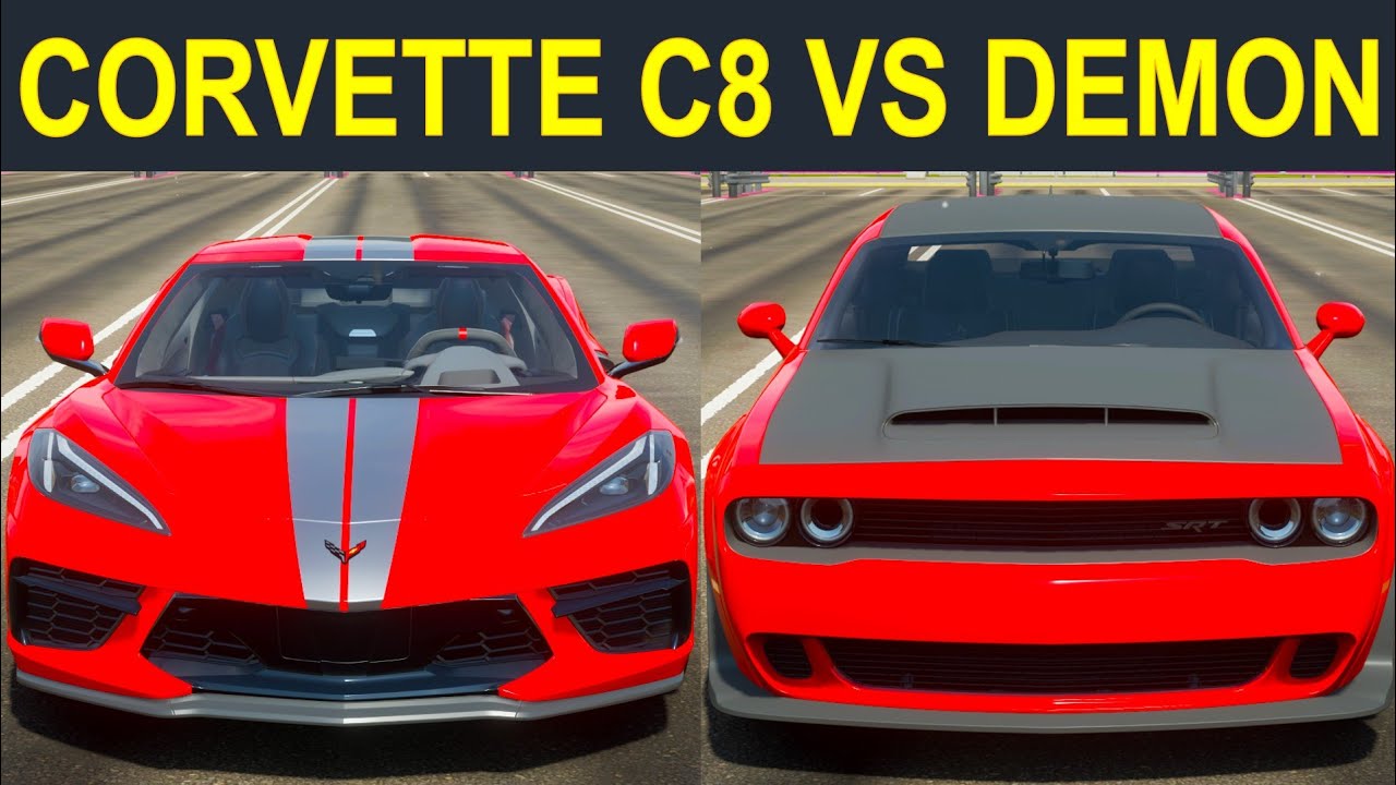 Forza Horizon 4: Chevrolet Corvette C8 vs. Dodge Demon l Ultimate ...