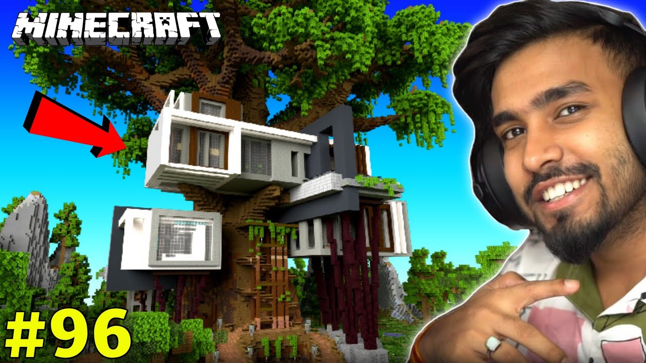TECHNO GAMERZ BUILD A UNIQUE TREE HOUSE IN POCKMAN IN MINECRAFT I ...