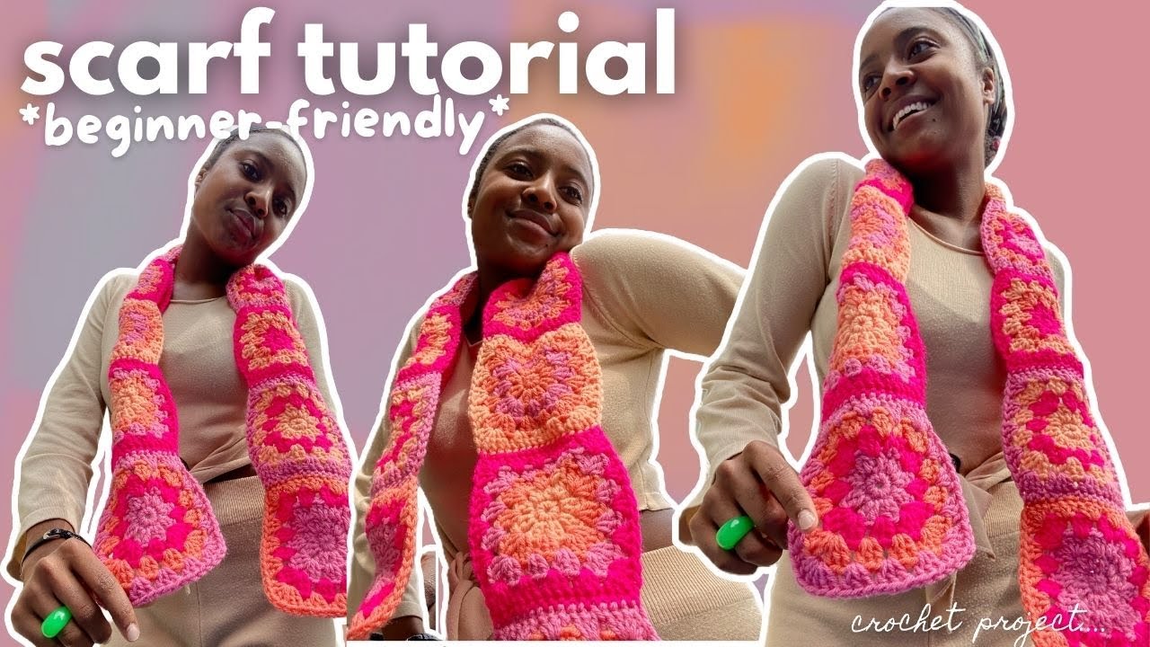 Granny Square Scarf Tutorial *beginners* - YouTube