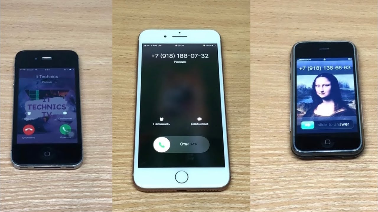 iPhone: 8+ VS 4S VS 2G Incoming Call - YouTube