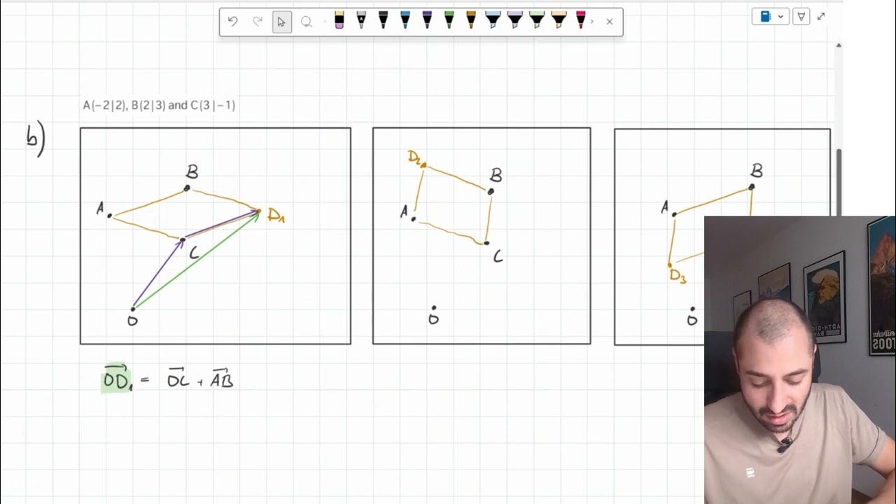 Finding missing point in parallelogram using vectors - YouTube