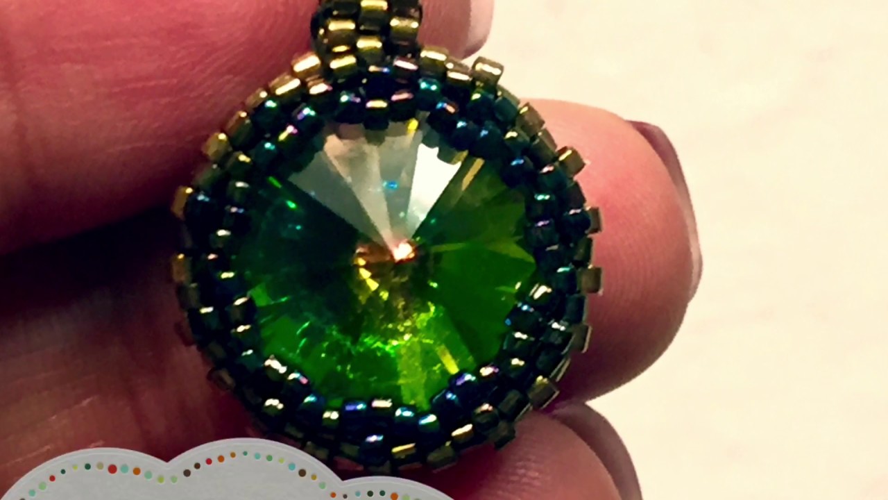How To Make Swarovski Rivoli Bezel 16 mm Necklage - Peyote Dikiş ...