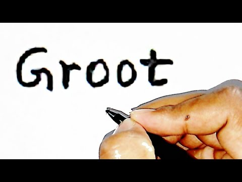 Amazing!!, how to turn word GROOT into Groot Drawing - YouTube