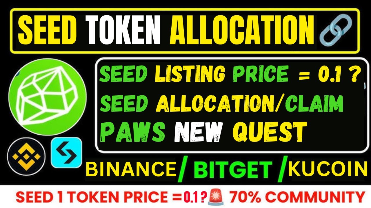 Seed Token Allocation/Claim, "Listing Update" & +10,000 Paws To Claim ...