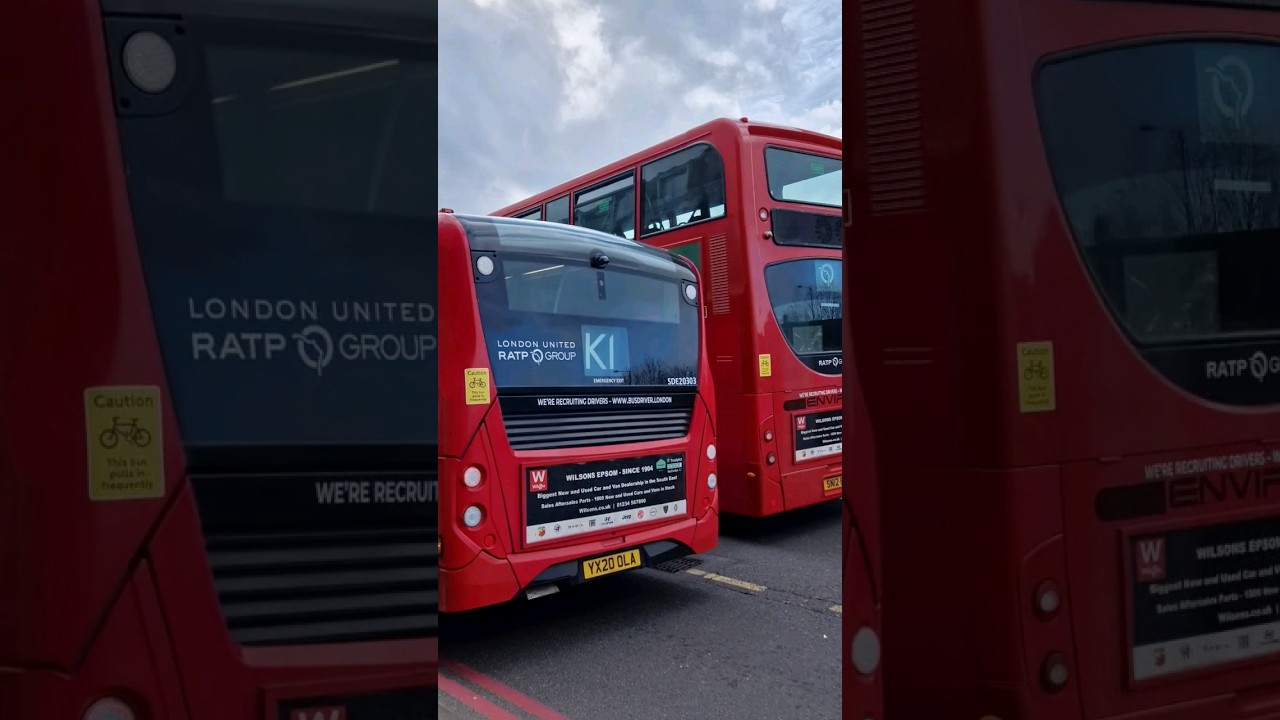LONDON BUS 265,K1 & SCHOOL BUS 613 AT TOLWORTH TOWER/ TOLWORTH STATION ...