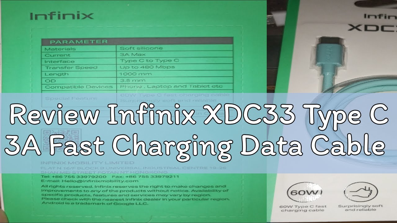 Review Infinix XDC33 Type C 3A Fast Charging Data Cable - YouTube