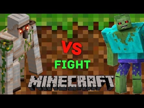 iron golem vs Hulk zombie fight in Minecraft 😎😱😱😎 - YouTube
