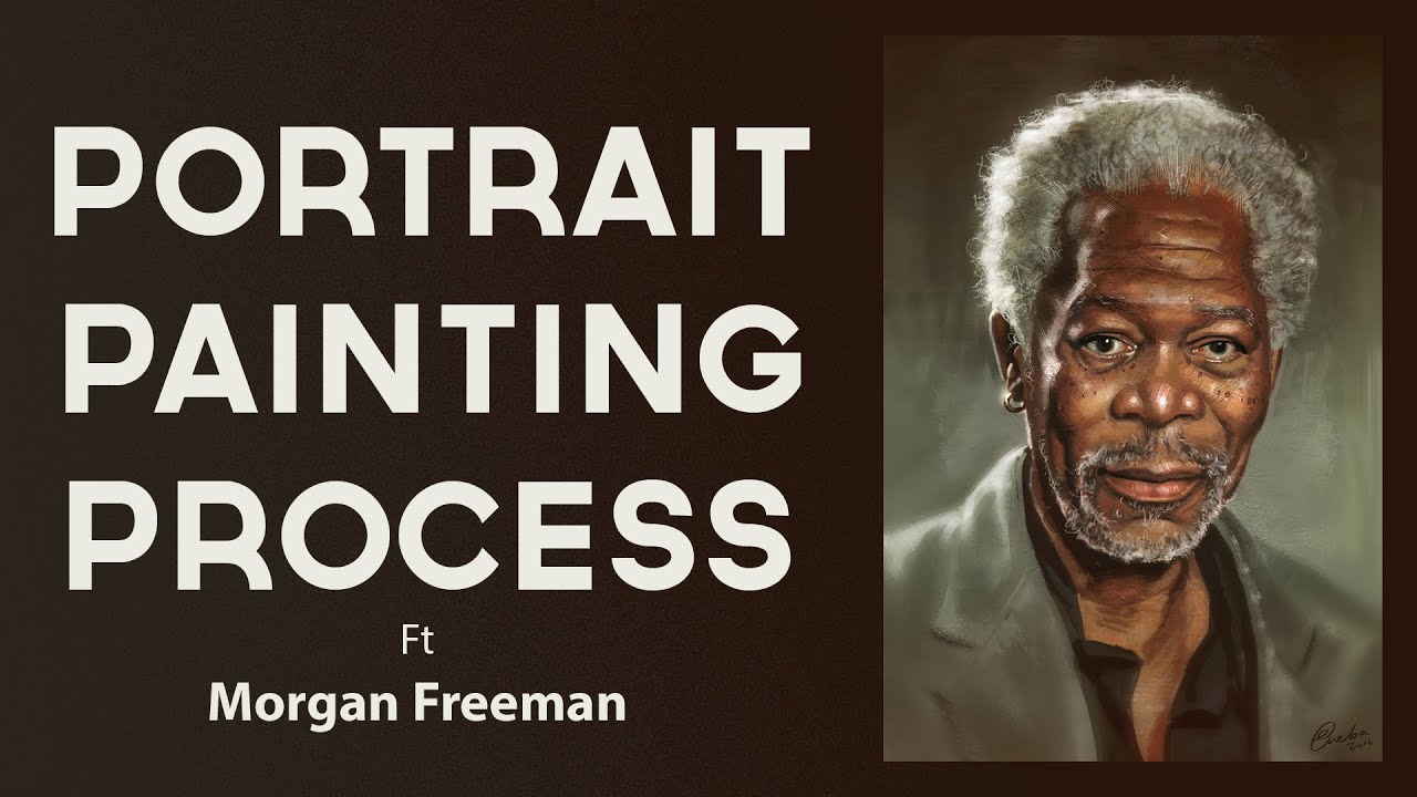 Morgan Freeman Digital Painting Time Lapse - YouTube
