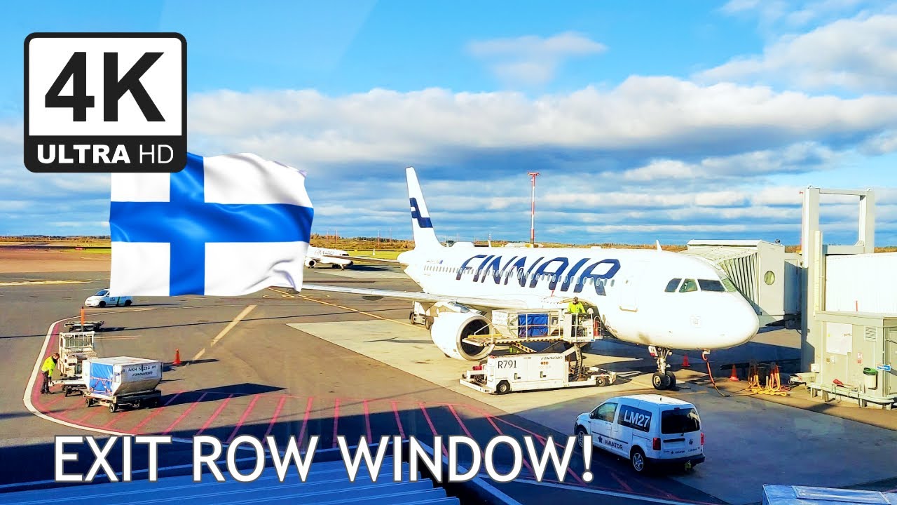 4K | FINNAIR AIRBUS A320 | FULL FLIGHT | EXIT ROW | PRAGUE - HELSINKI ...