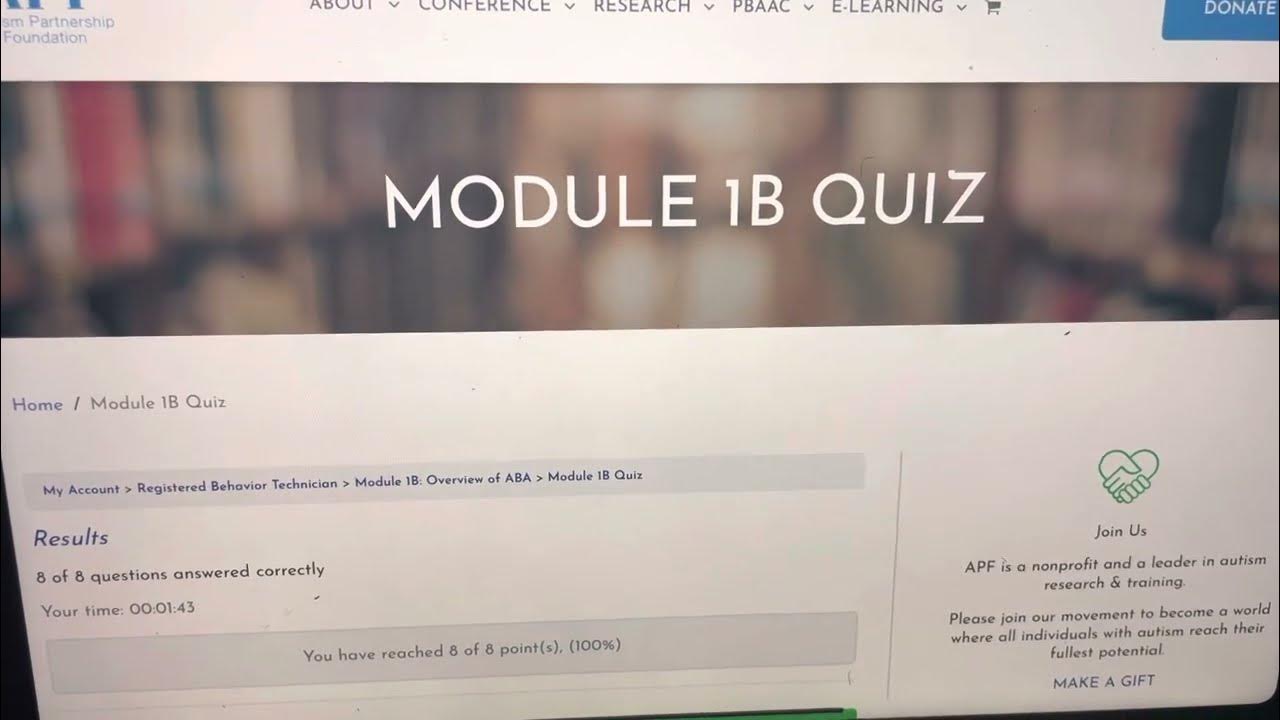 (APF ) free RBT exam Module 1B 40 hours - YouTube