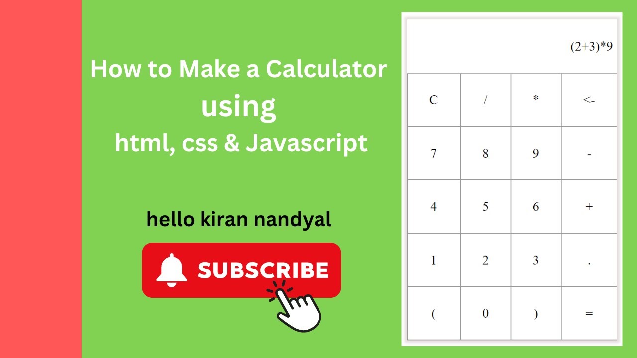 how to make calculator using html css and javascript| how to make simple calculator using ...