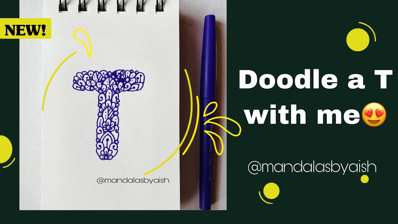 Doodle art| doodling letter T| easy doodle| - YouTube