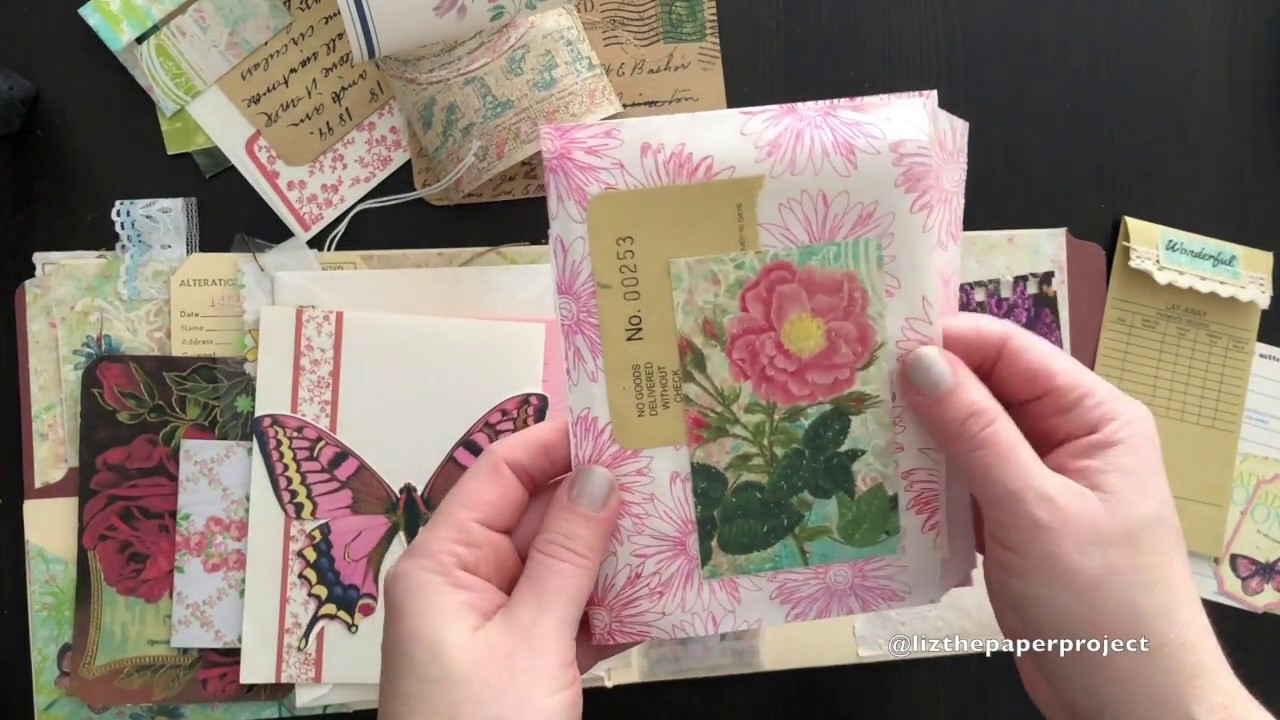 Altered File Folder - Calico Collage DT - Liz The Paper Project - YouTube