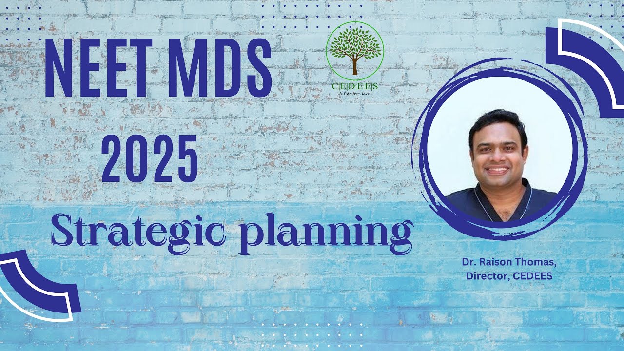 NEET MDS 2025!! What to do now? How should we plan our studies ? - YouTube