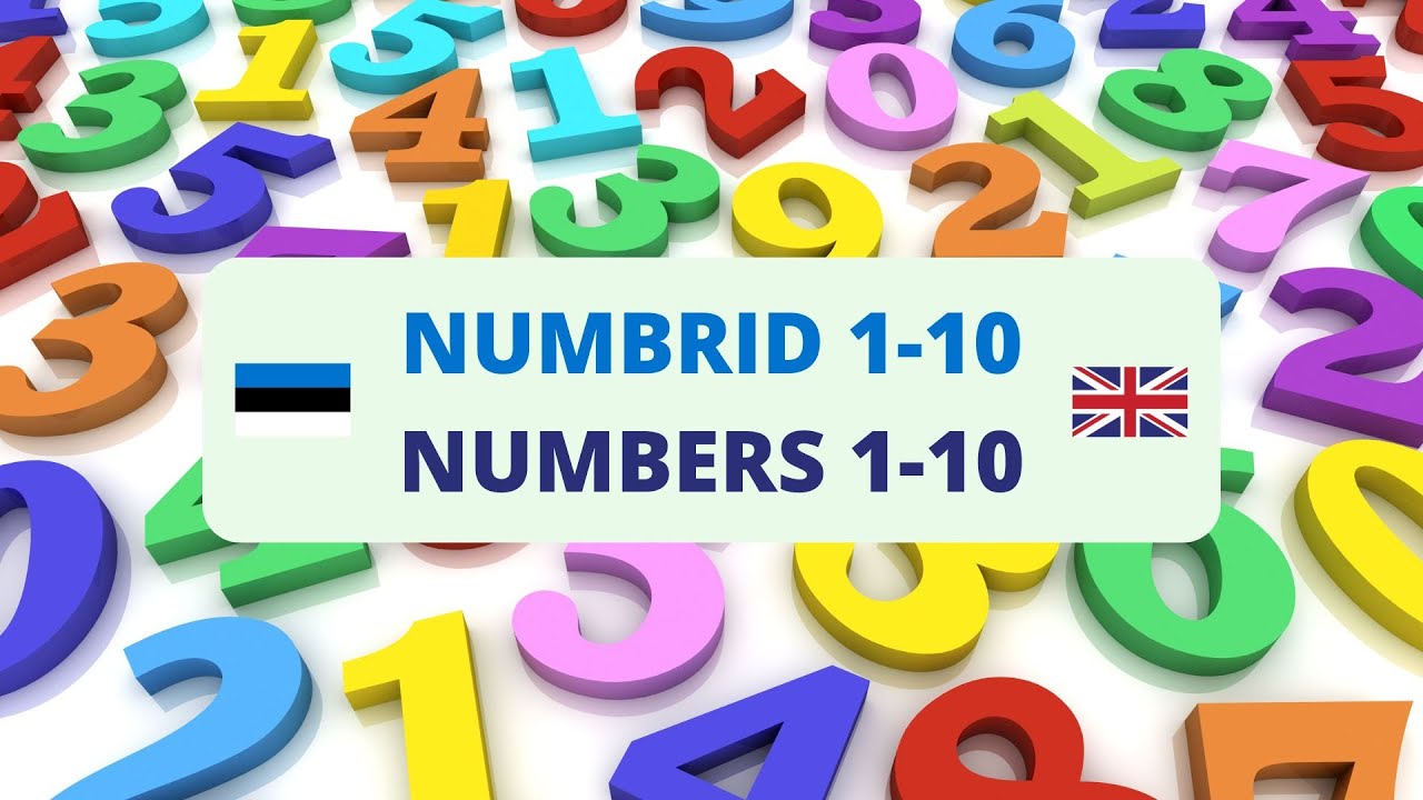 Numbrid 1-10 eesti ja inglise keeles / Numbers in Estonian and English ...
