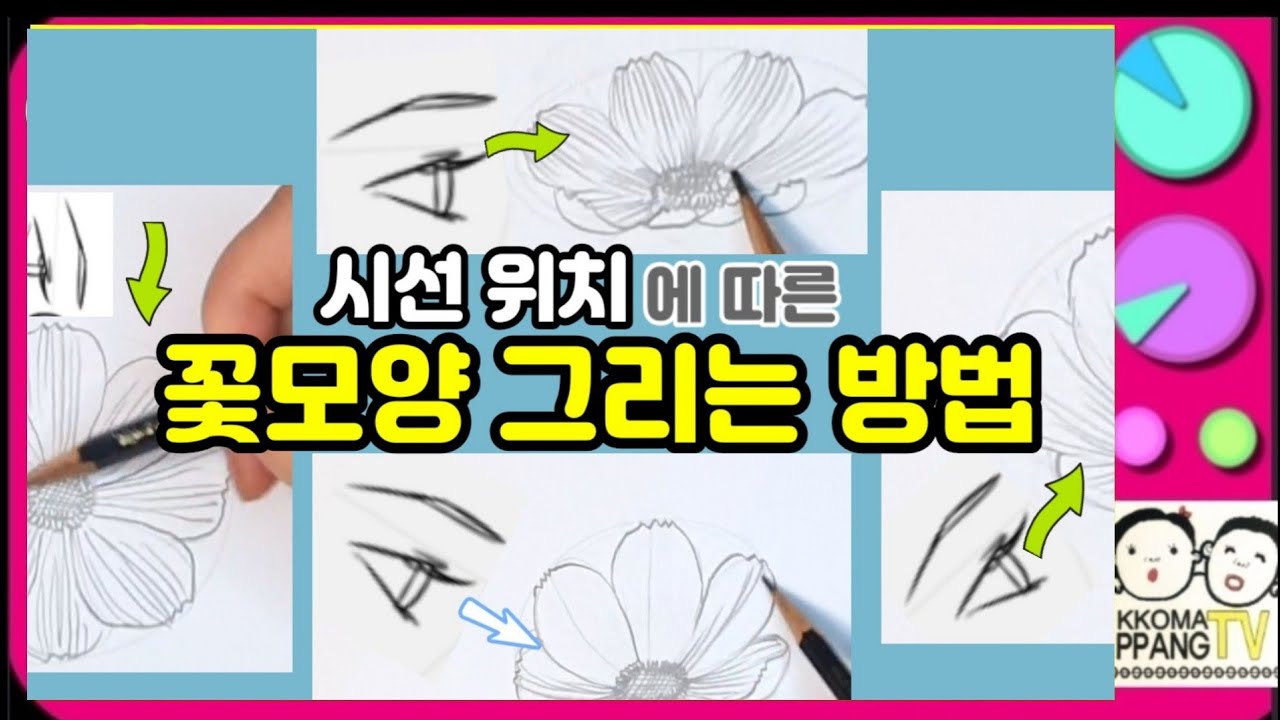 가을미술 가을꽃 쉽게 꽃 그리기코스모스 초보자를 위한 쉽게 꽃스케치 하는방법 꽃 잘 그리기시점에따른 꽃의모양변화how To Draw A Flower Youtube
