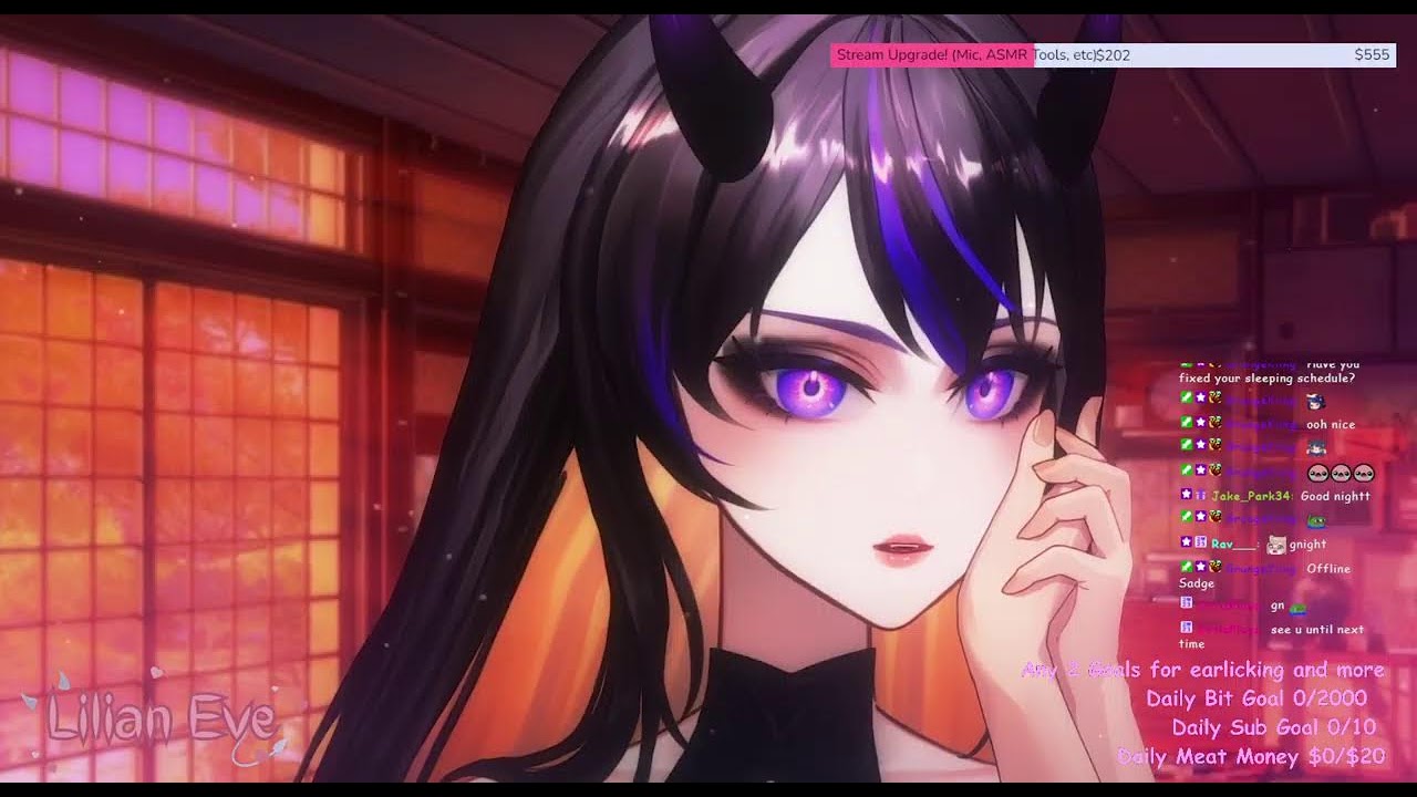 【ASMR/雑談 3dio】 Lilian Eve 【 VTuber 】ASMR Live Stream - 💜 ear licking and kisses💜 - YouTube