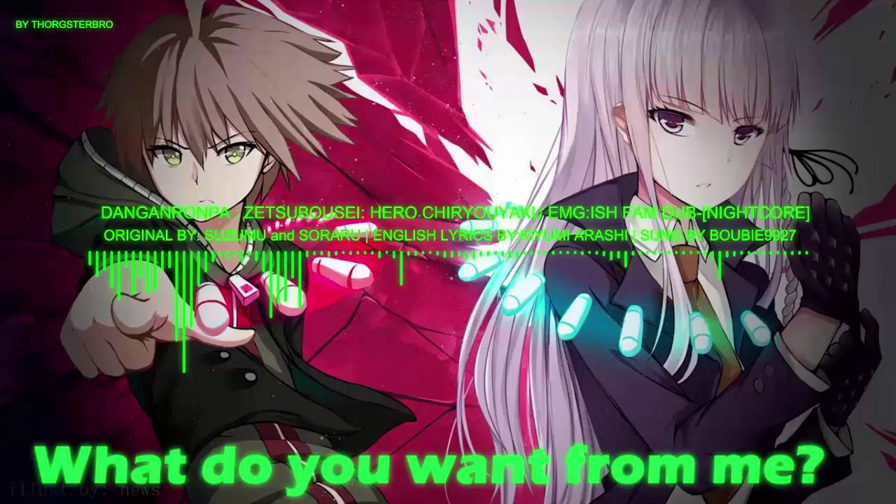 【Nightcore】 - Danganronpa Zetsubousei: Hero Chiryouyaku (ENGLISH FAN ...